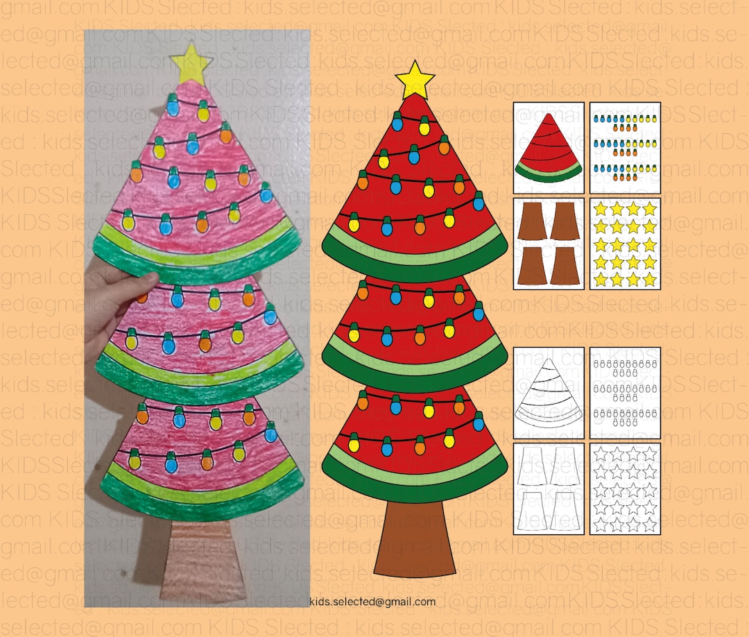 Christmas in July Bulletin Board Watermelon Tree Craft Summer Coloring ...