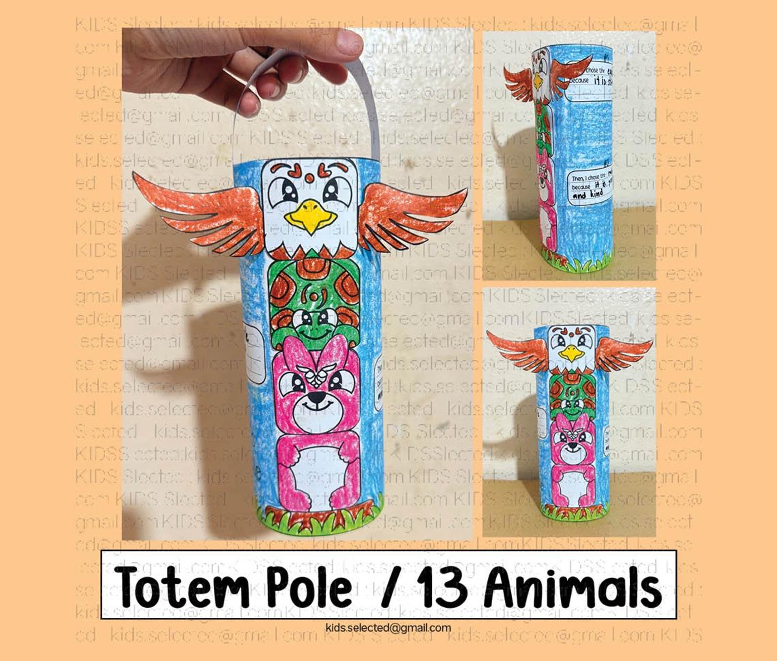 Totem Pole Craft Printable Native American Heritage Month - Etsy