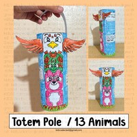 Building a Totem Pole Native American Heritage Month Craft and Writing ...