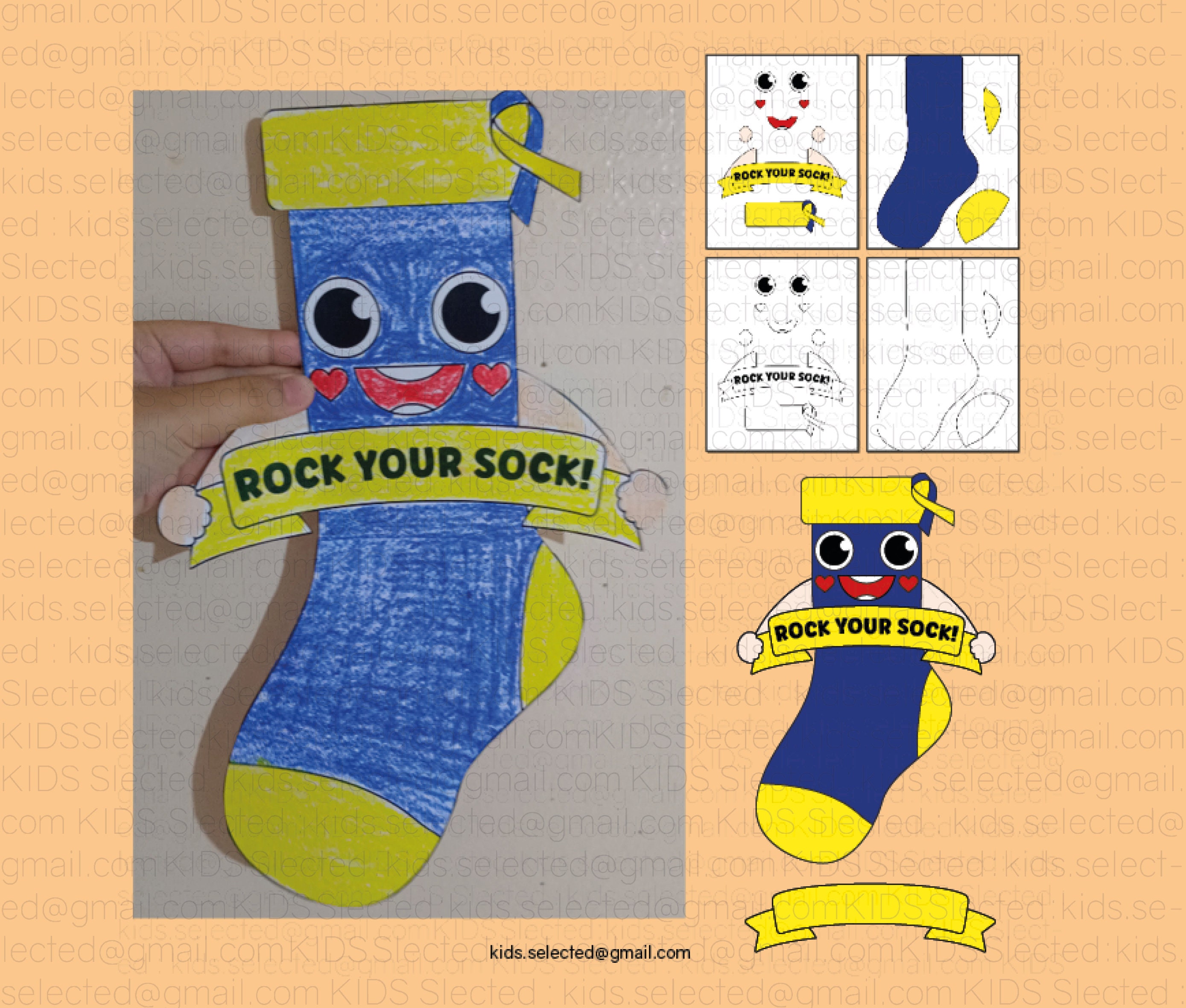 World Down Syndrome Day Craft Bulletin Board Sock Coloring Page ...