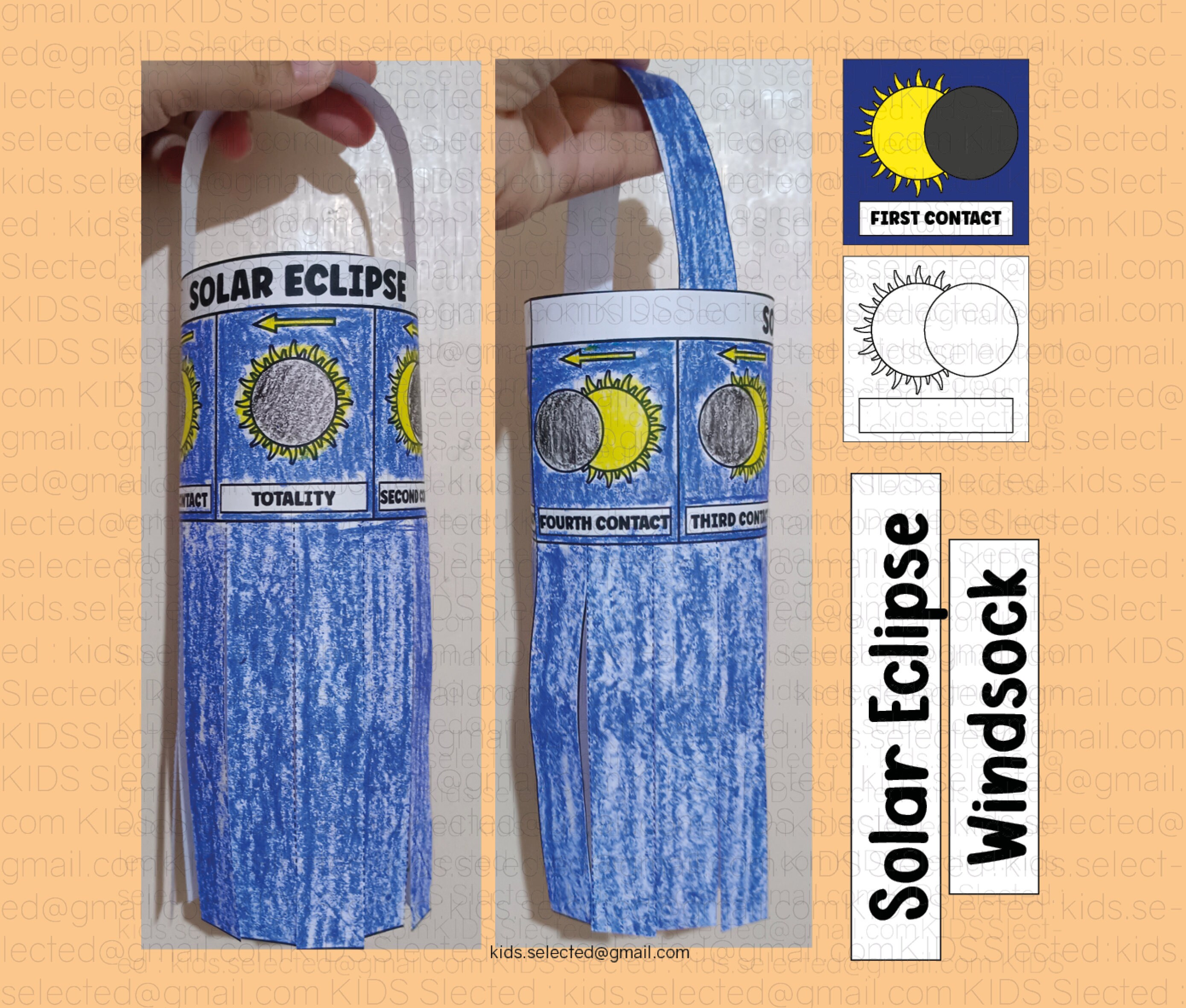Solar Eclipse 2024 Craft Windsock Bulletin Board Sequencing Activities ...