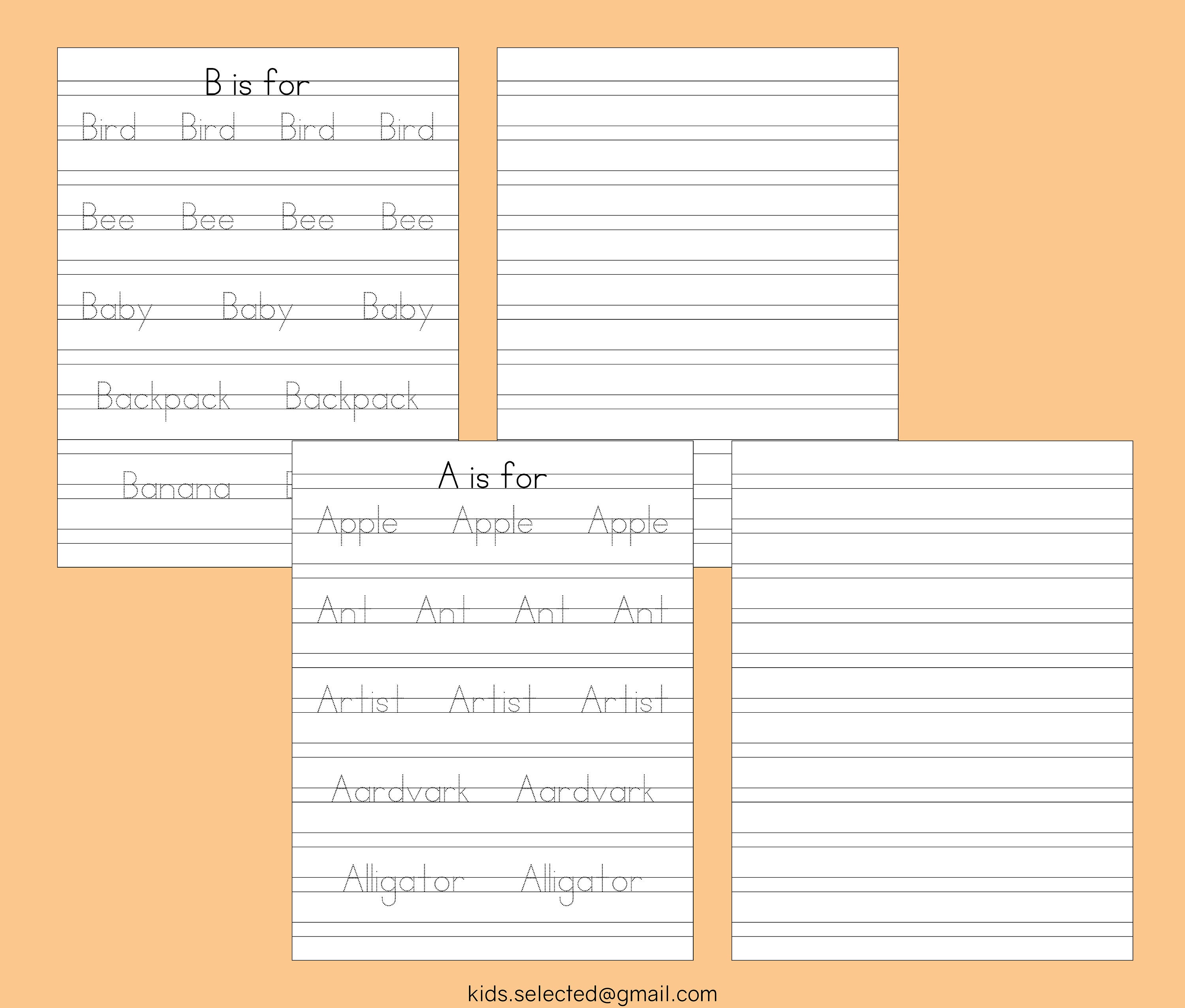 Handwriting Without Tears Alphabet Words Letter Formation A-Z Printable ...