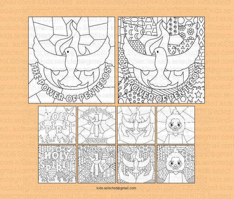 Pentecost Coloring Pages Holy Spirit Activities Bulletin Board Pop Art ...