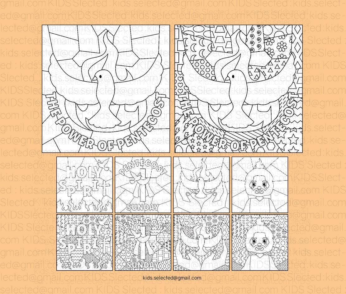 Pentecost Coloring Pages Holy Spirit Activities Bulletin Board Pop Art ...