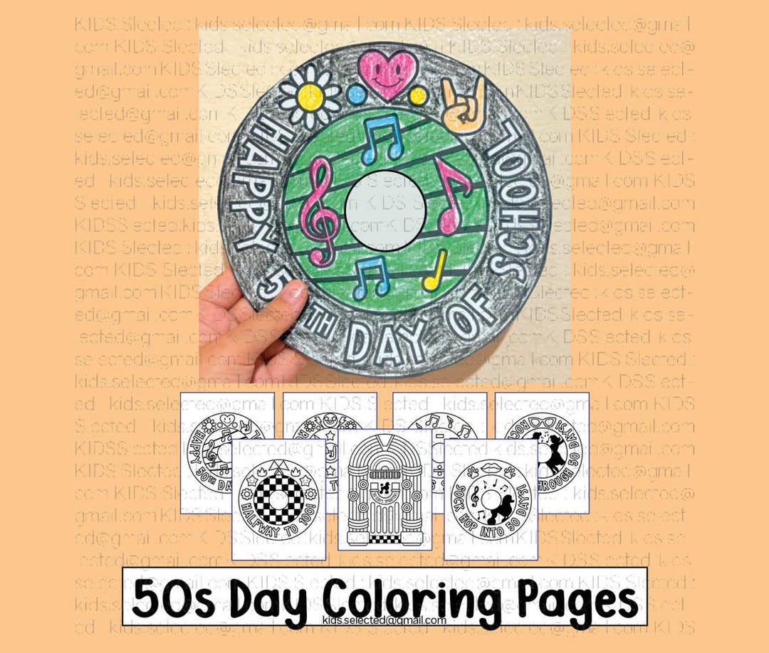 50th Day of School Coloring Pages 50 Days Smarter Vinyl Record - Etsy