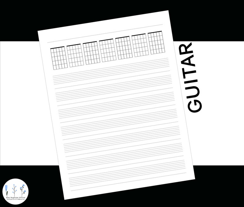 Guitar Tab Manuscript Paper With Guitar Chord Chart Blank Diagrams ...