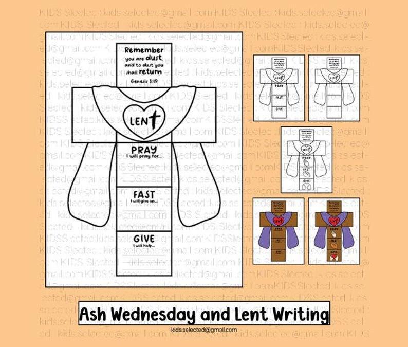 Lent Writing Ash Wednesday Pray Fast Give Activities Lenten Promise ...