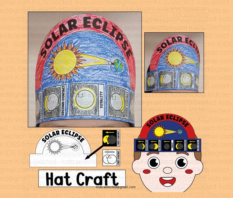 Solar Eclipse Hat 2024 Headband Astronomy Crown Science Writing ...
