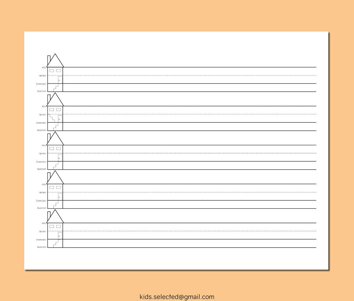 Handwriting Practice Paper for Kindergarten Instant Download Horizontal ...