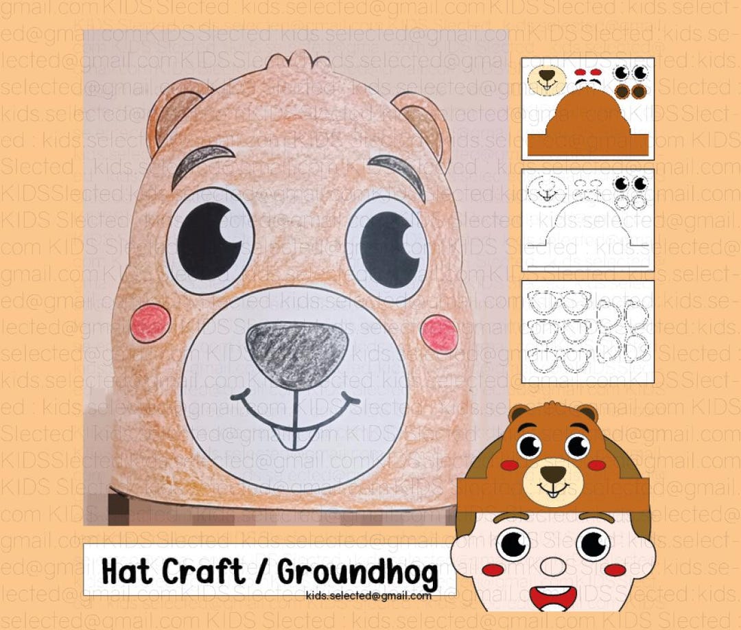 Groundhog Crown Hat Craft February Headband Coloring Activities ...