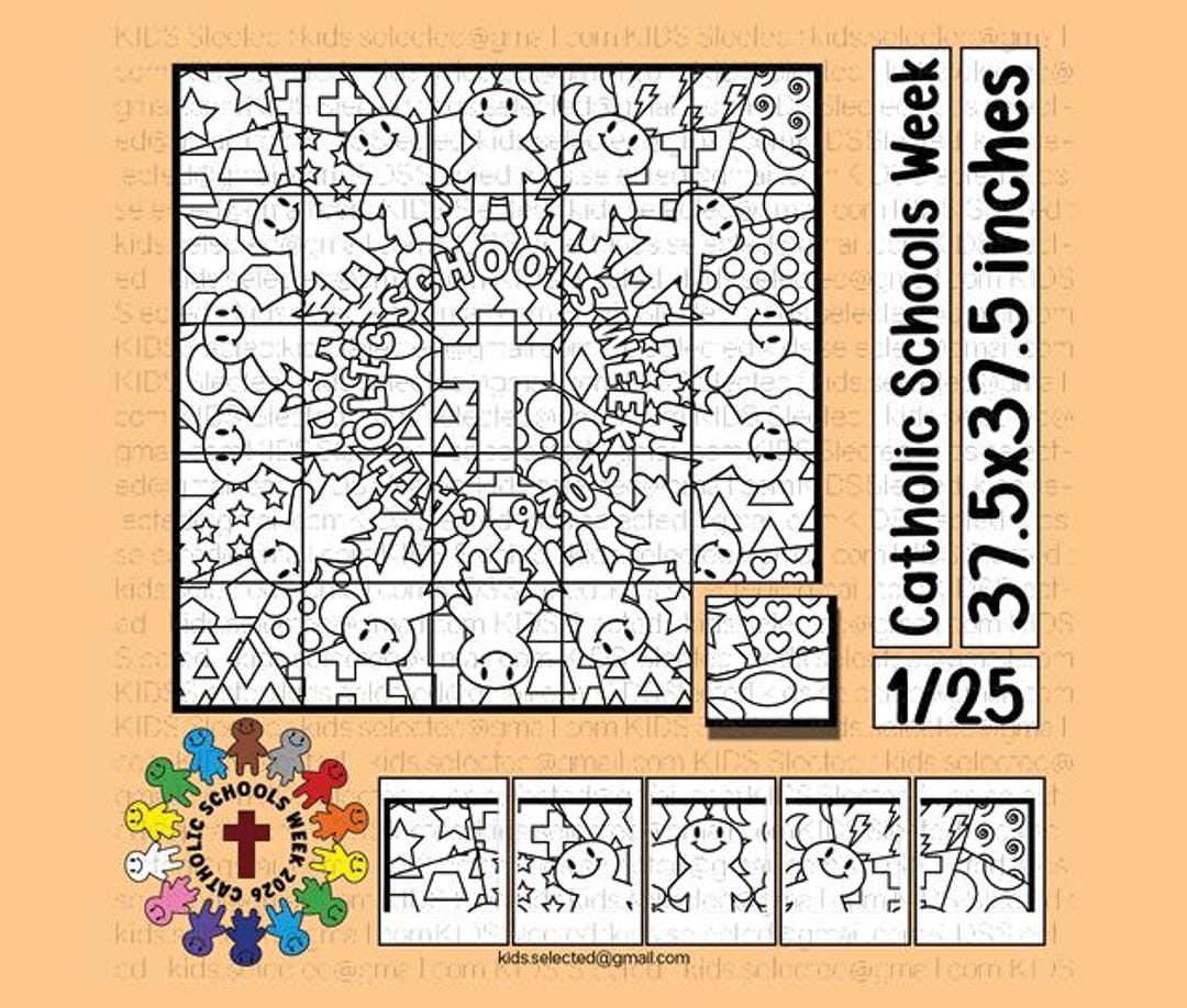 Catholic Schools Week Bulletin Board Collaborative Poster Coloring ...