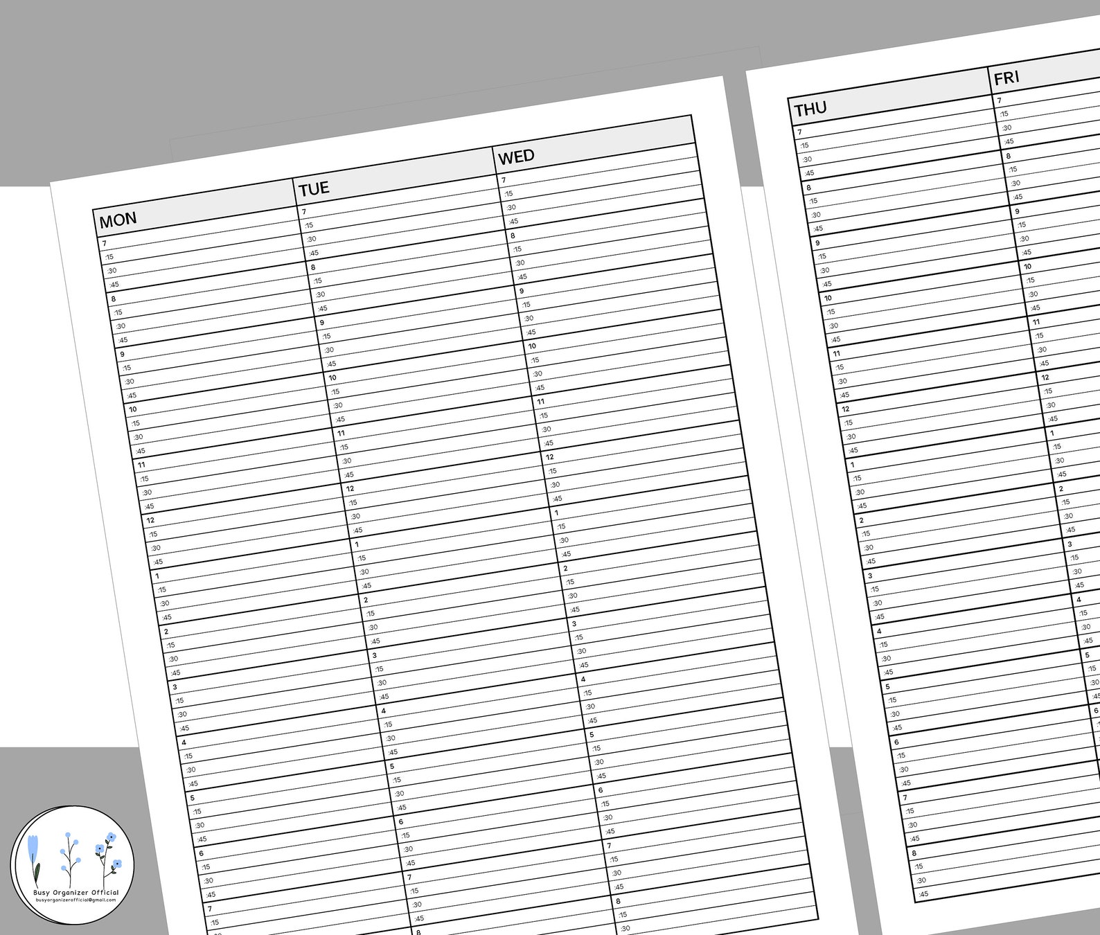 Weekly Hourly Planner Printable Undated Daily Appointment Schedule Pdf ...
