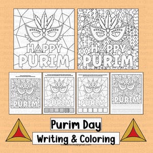 Purim Coloring Pages for Kids Pop Art Activities Bulletin Board ...
