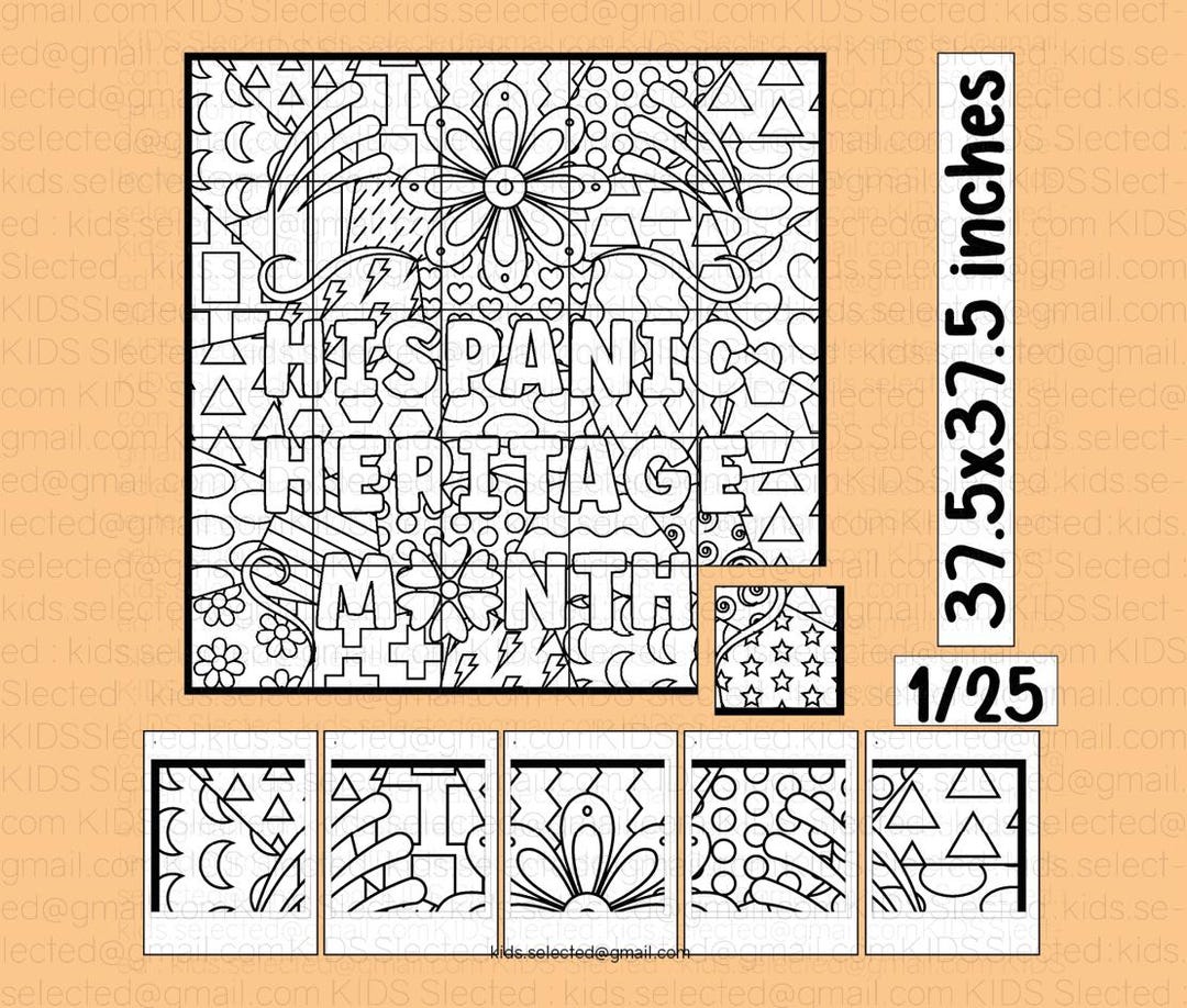 Hispanic Heritage Month Bulletin Board Collaborative Poster Coloring ...