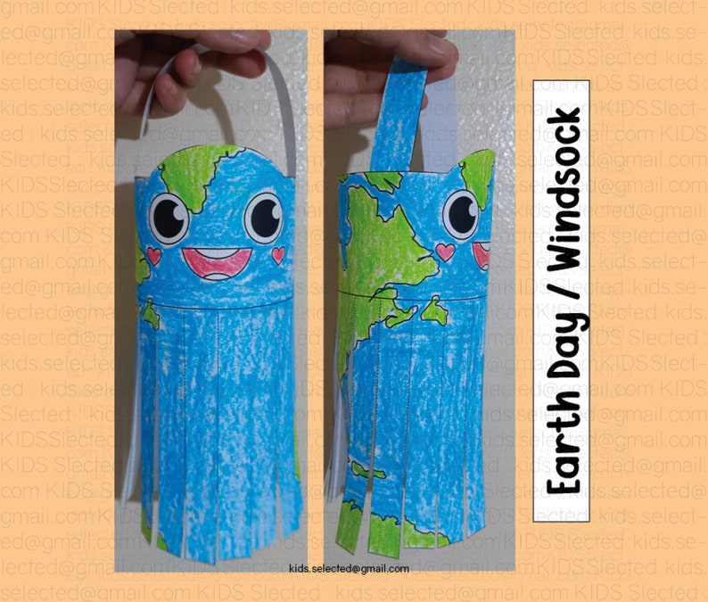Earth Day Craft Windsock Bulletin Board Coloring Activities Printable ...