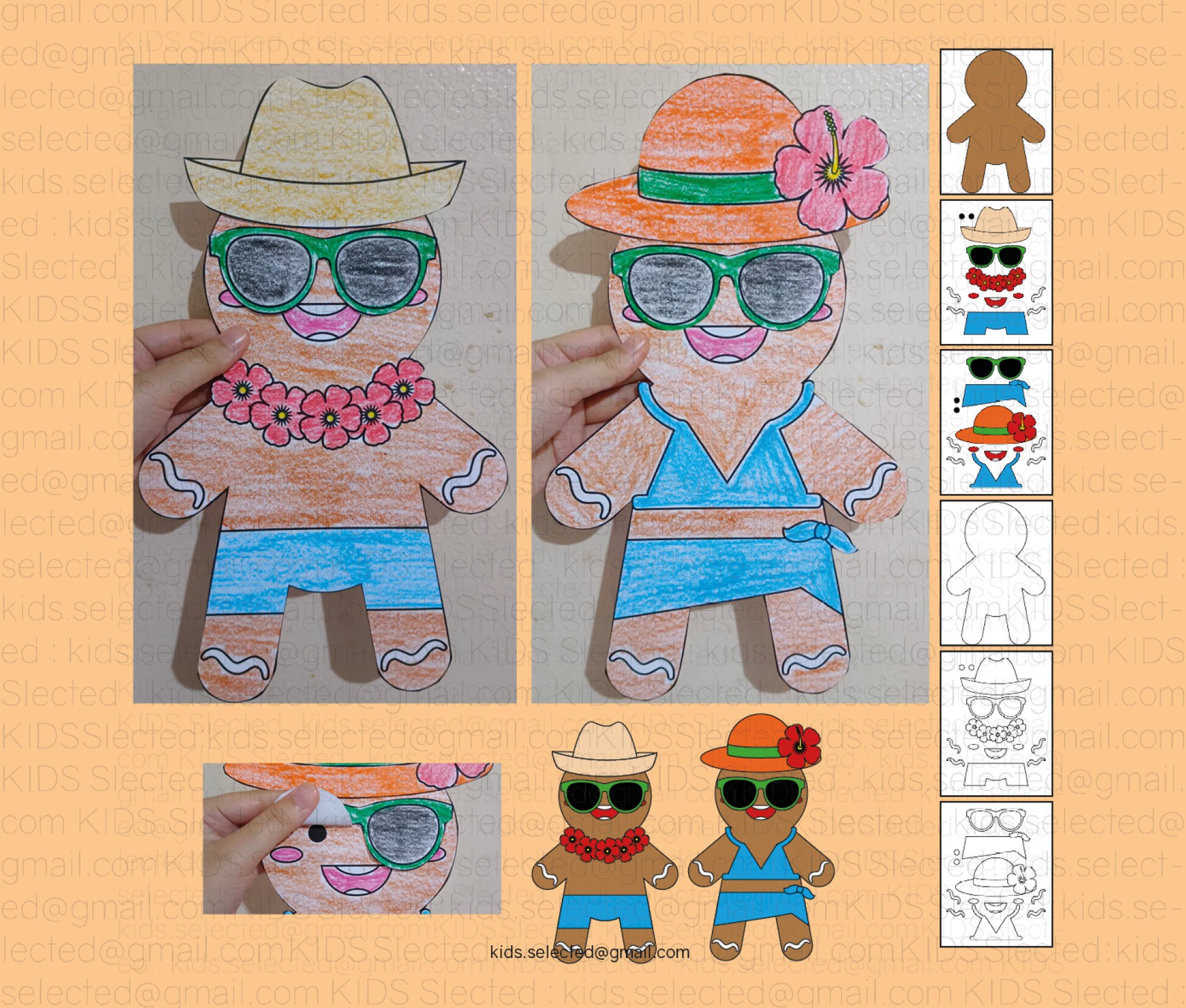 Christmas in July Bulletin Board Gingerbread Craft Summer Coloring ...