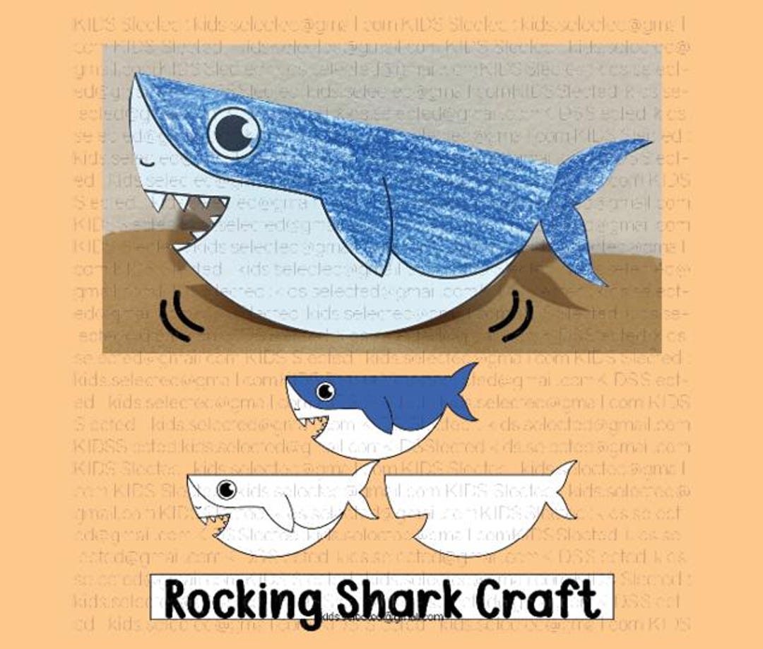 Rocking Shark Craft Ocean Animal Activities Summer Paper Printable DIY ...