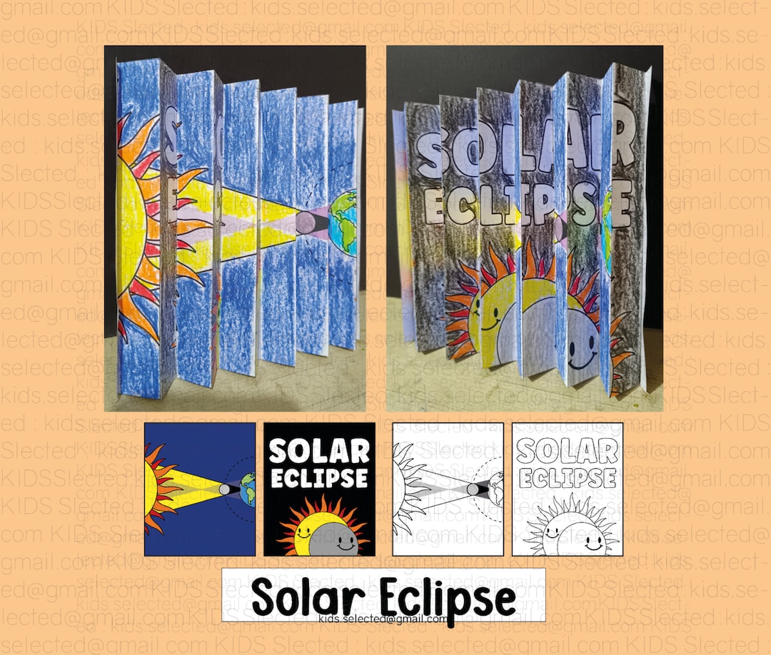 Solar Eclipse 2024 Activities Bulletin Board Agamograph Craft Coloring ...