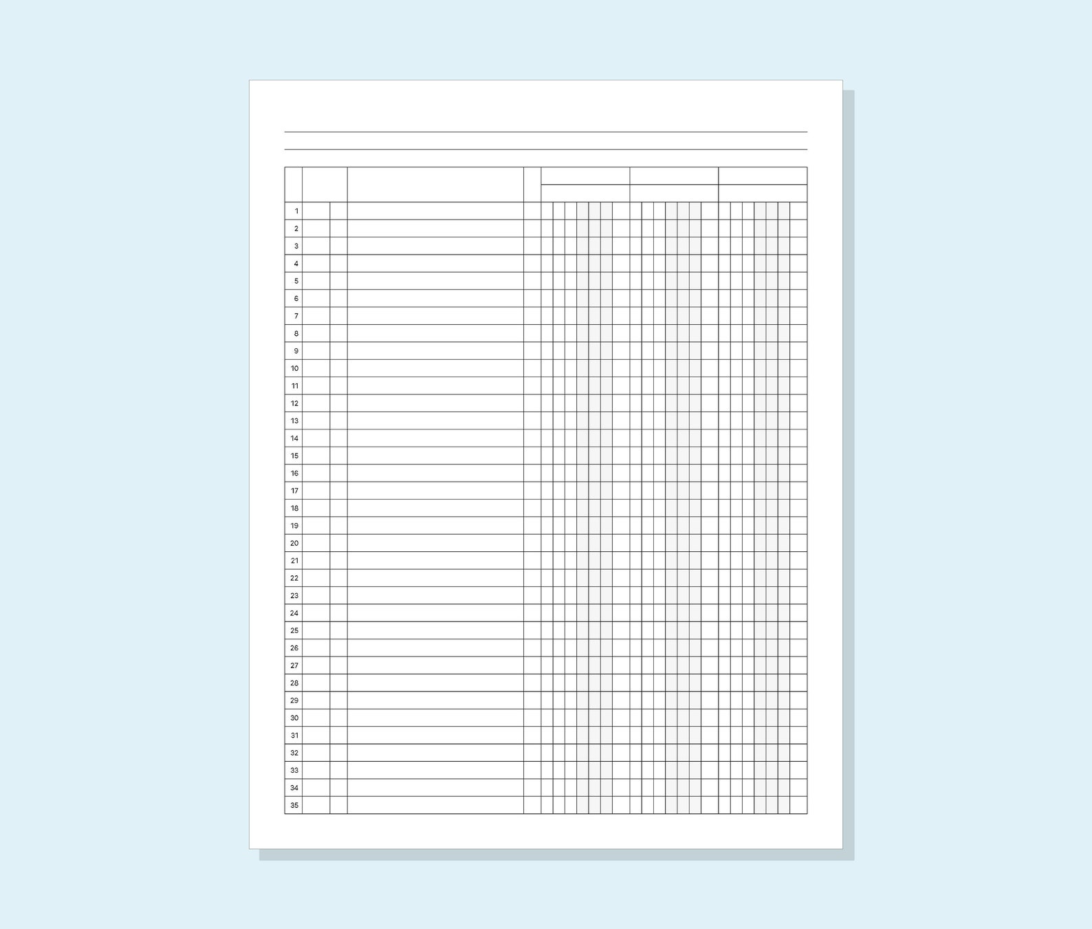 Accounting Ledger Book 3 Column Printable Pdf Inserts Digital File ...