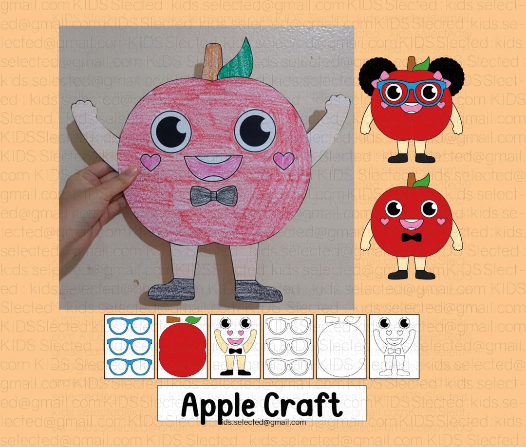 Apple Craft Back to School Bulletin Board Coloring Pages Activities Cut ...