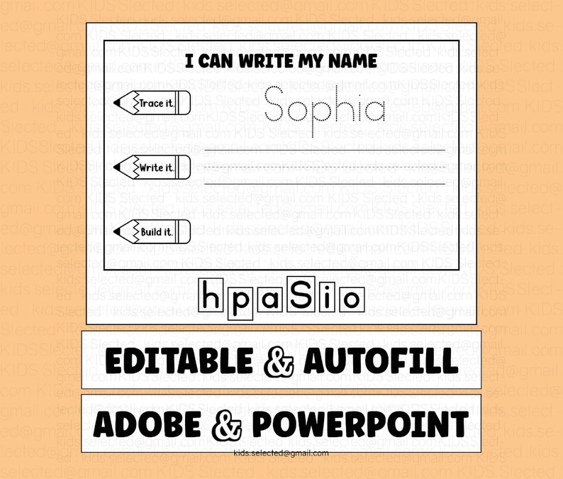 Editable Name Tracing Worksheet Printable Autofill Handwriting Practice ...