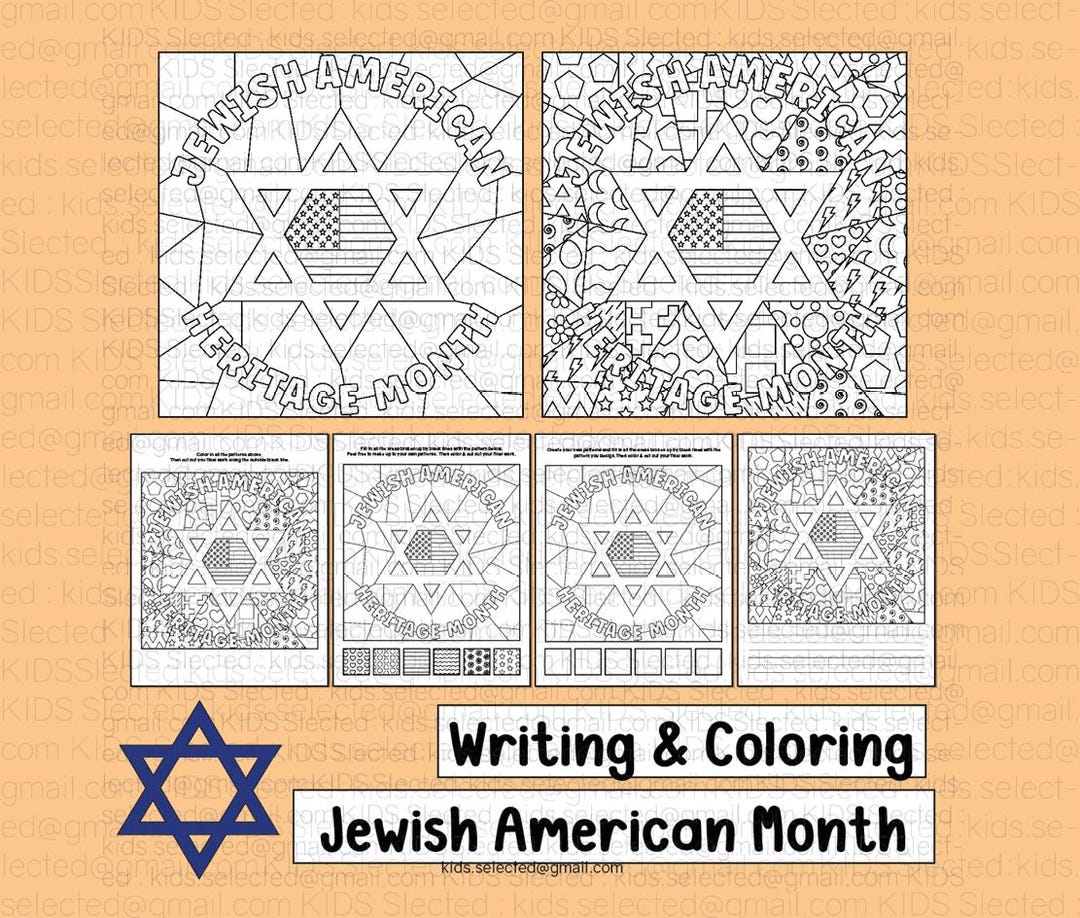 Jewish American Heritage Month Coloring Pages Pop Art Activities ...