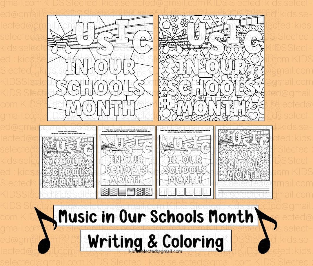Music in Our Schools Month Coloring Pages Activities Pop Art Bulletin ...