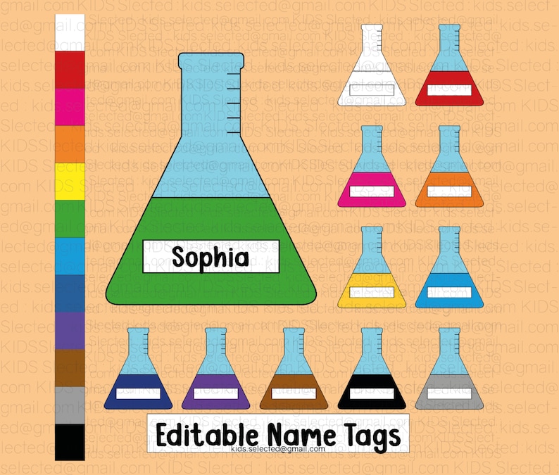 Editable Name Tags for Kids Printable Student Desk Name Plate Label ...