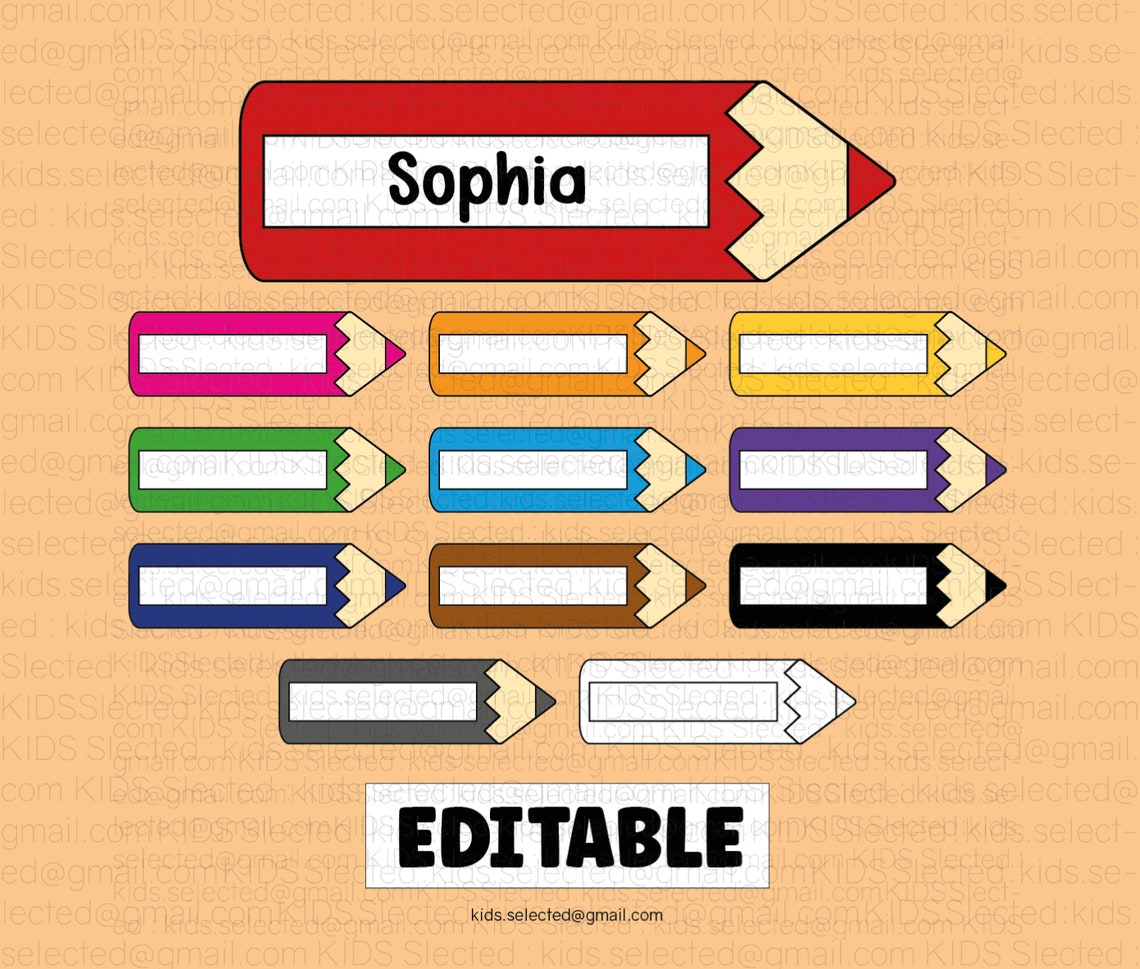 Editable Name Tags for Kids Printable Student Desk Name Plate Label ...