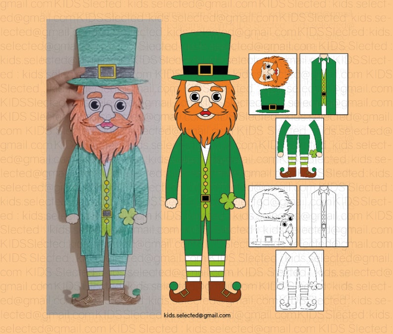 Build a Leprechaun Printable Craft St Patricks Day Bulletin Board ...
