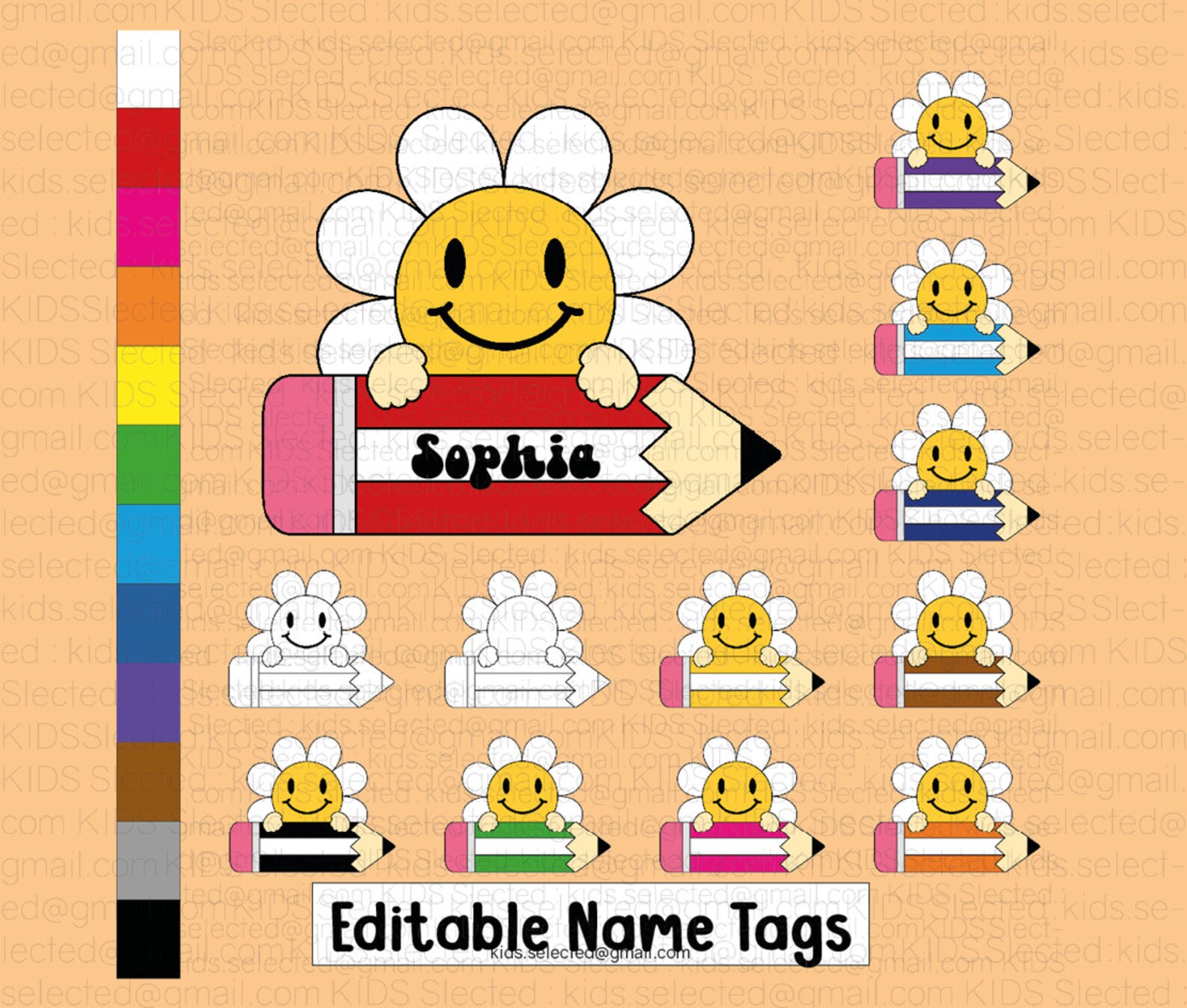 Editable Name Tags for Kids Printable Student Desk Name Plate Label ...