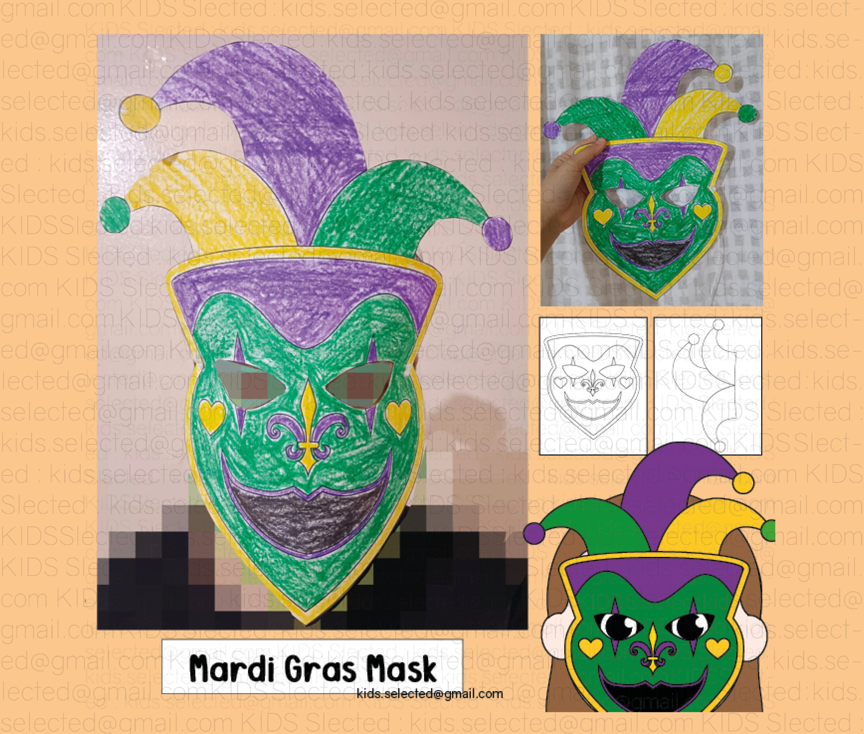 Mardi Gras Mask Craft Jester Coloring Pages Activities for Kids ...