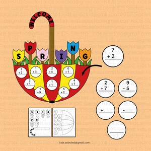 Spring Math Craft Bulletin Board Addition Subtraction Worksheets ...