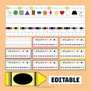 Editable Name Plates for Kids Rainbow Crayon Printable Student Desk ...