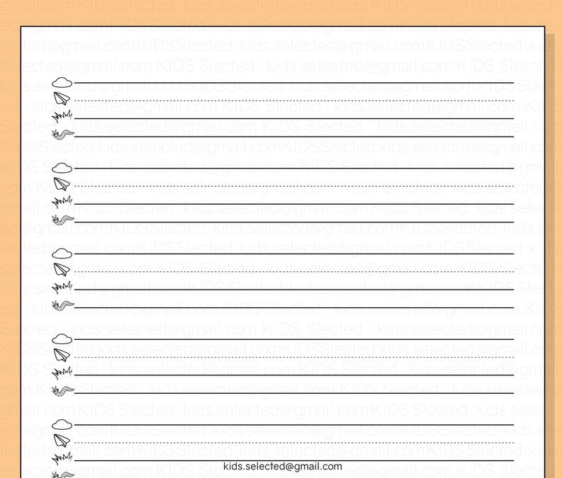 Writing Paper for Kindergarten Instant Download Printable Penmanship ...