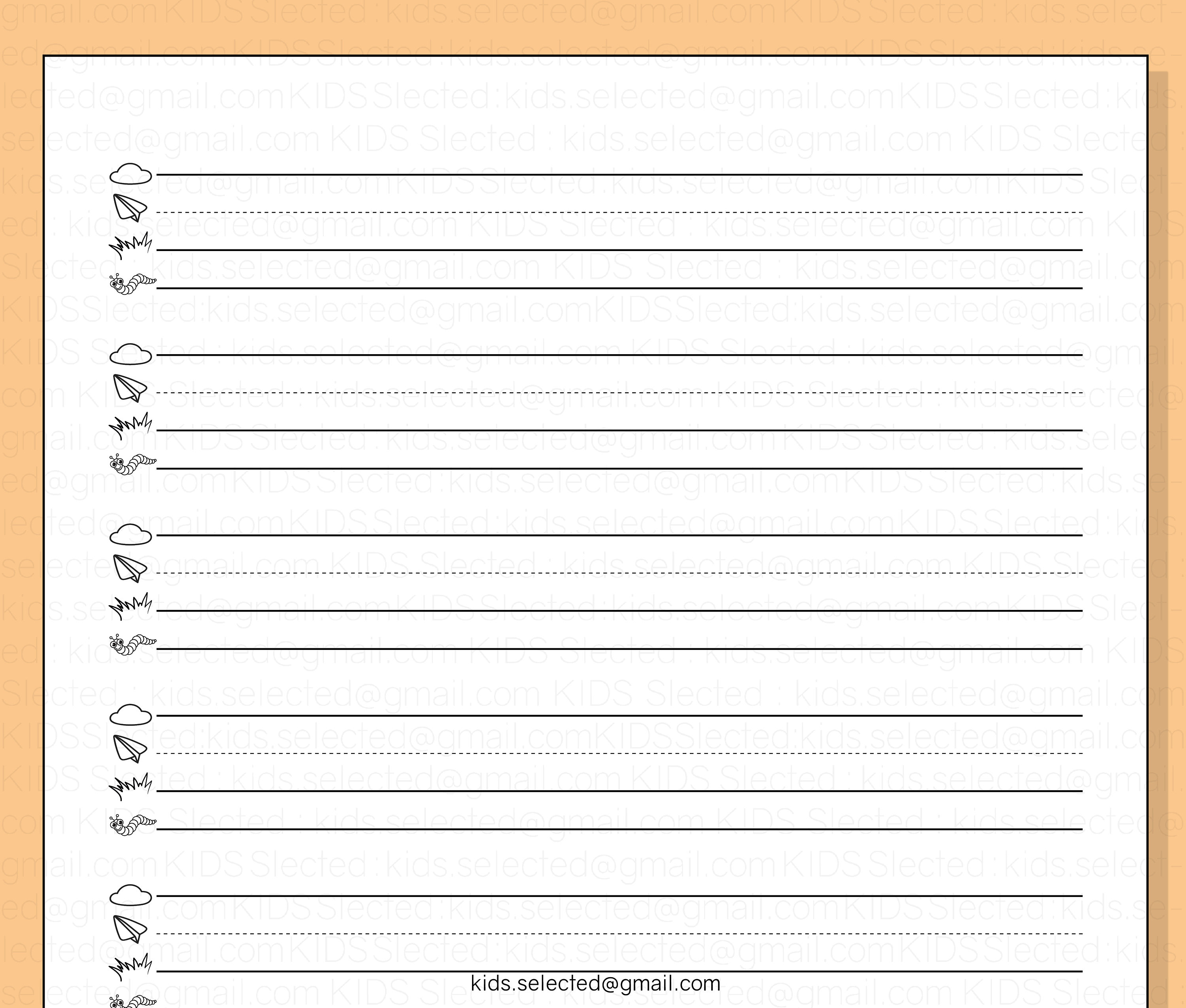 Writing Paper for Kindergarten Instant Download Printable Penmanship ...