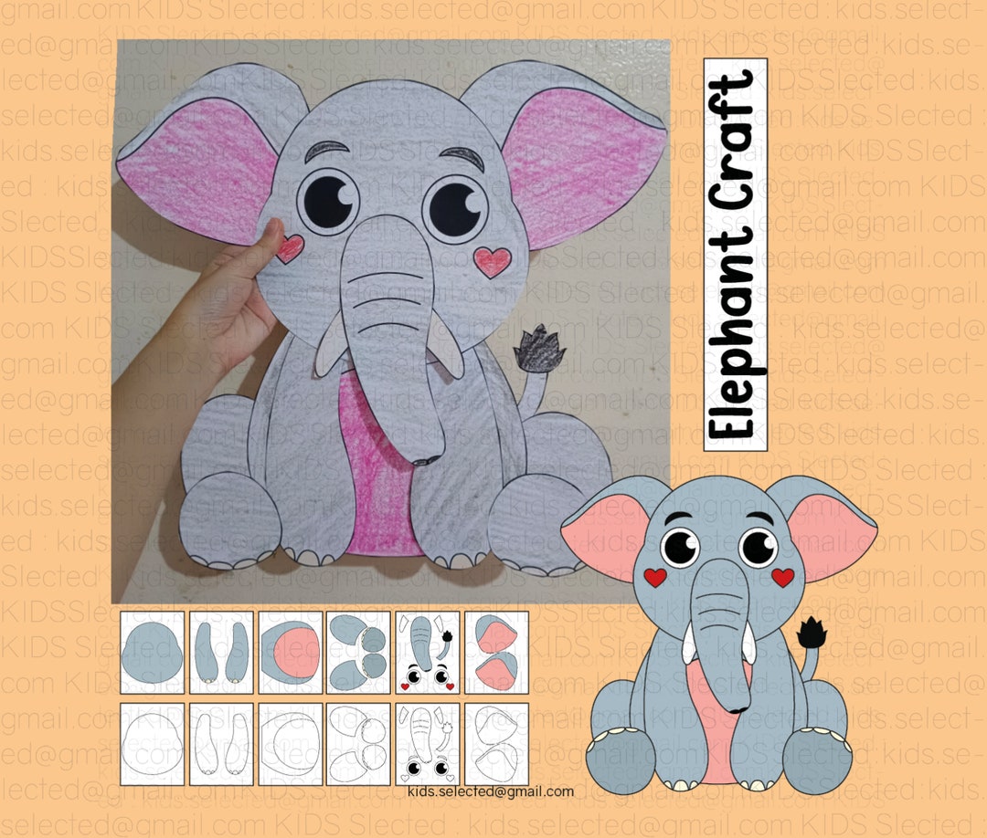 Elephant Craft Zoo Bulletin Board Safari Animals Coloring Pages ...