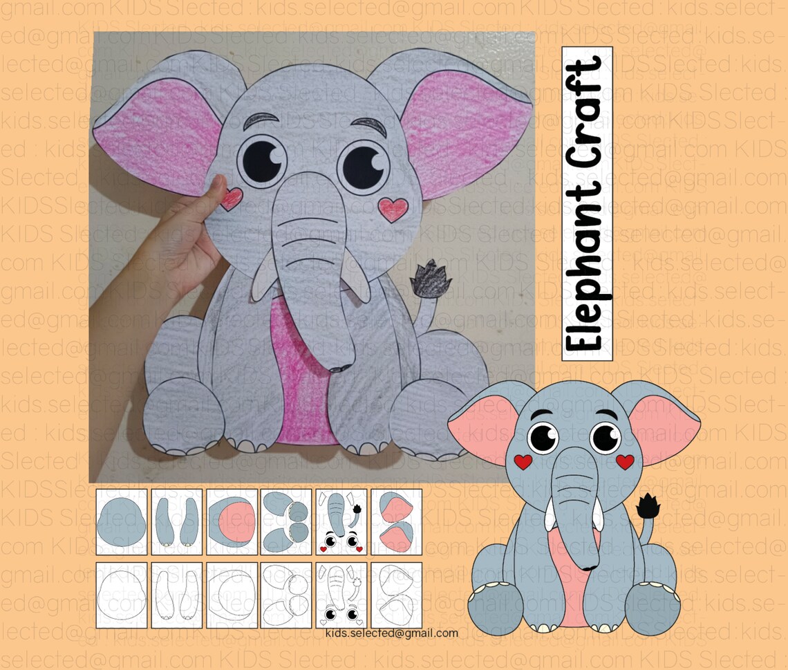Elephant Craft Zoo Bulletin Board Safari Animals Coloring Pages ...