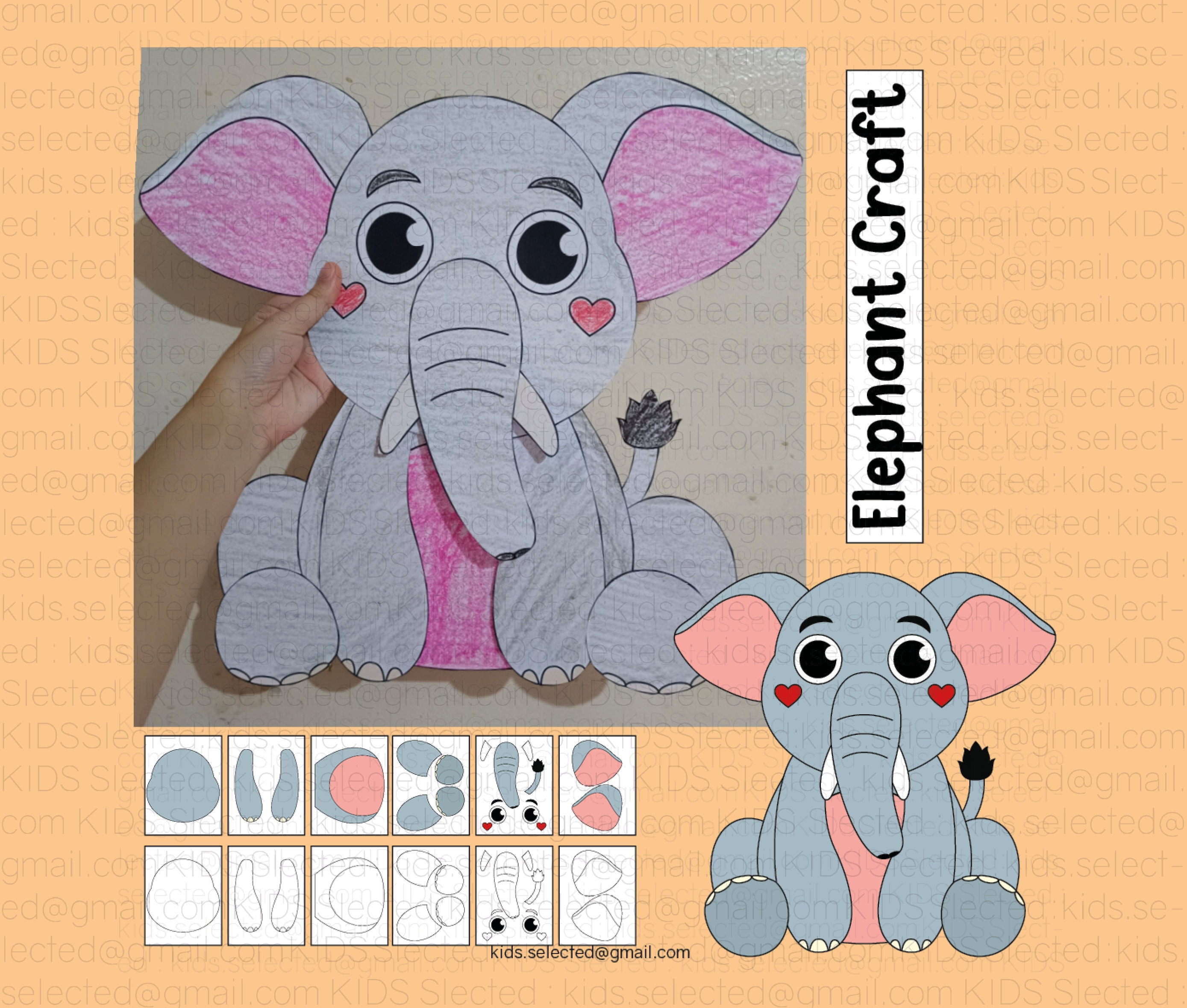 Elephant Craft Zoo Bulletin Board Safari Animals Coloring Pages ...