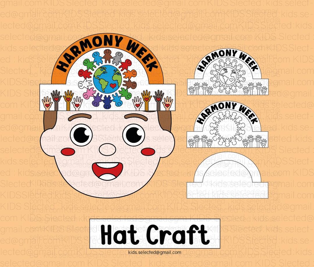 Harmony Week Crown Hat Craft Headband Template Coloring Pages Printable ...