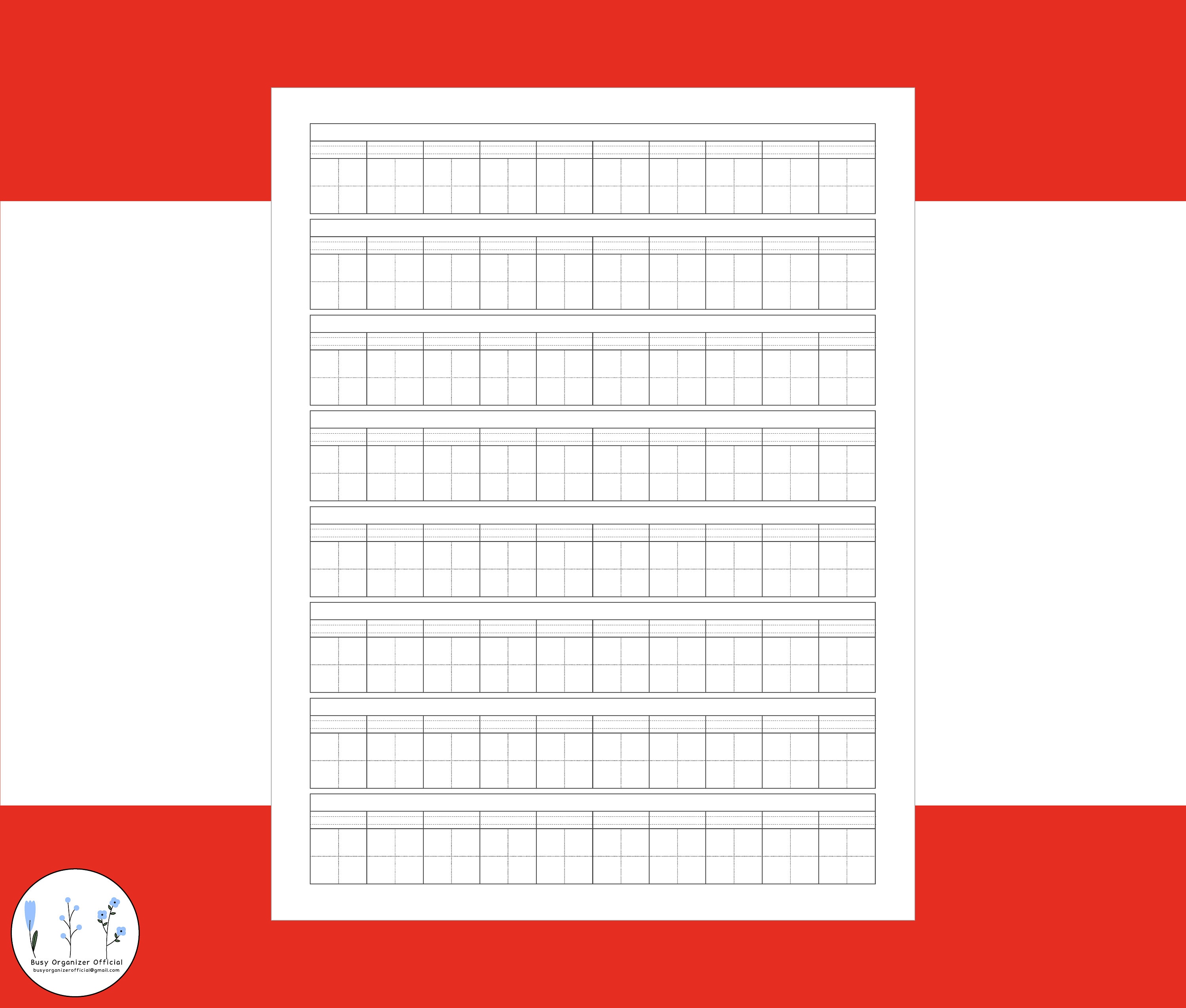 Chinese Writing Practice Paper Template Printable Pdf Instant Download ...