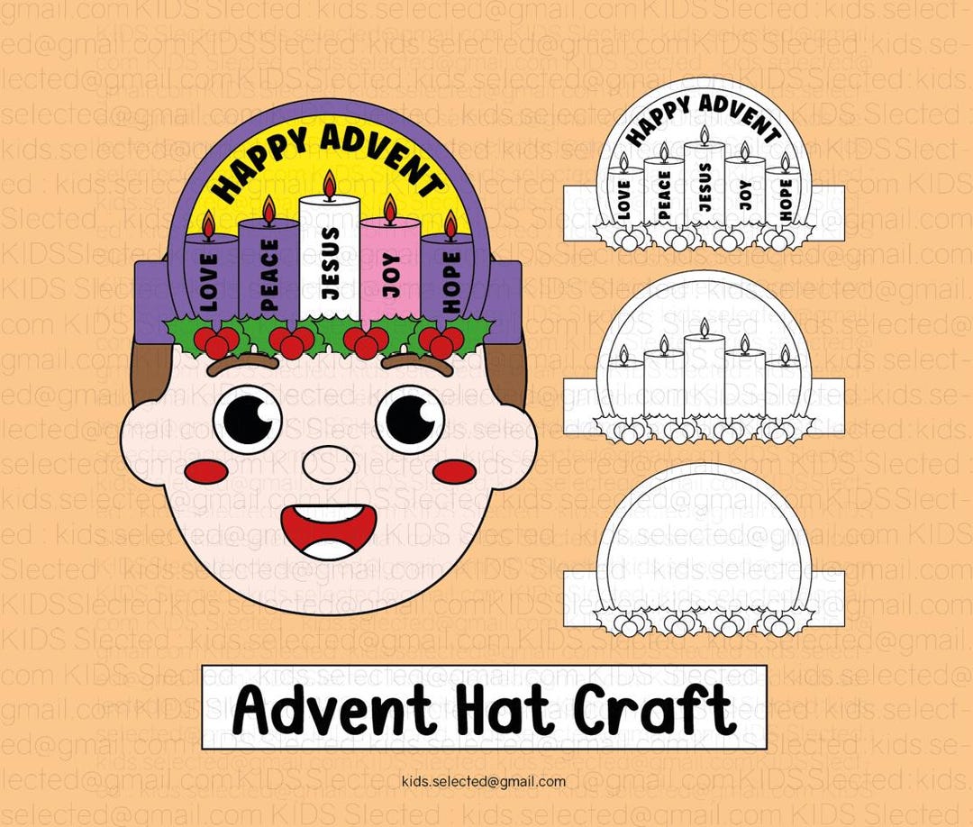 Advent Wreath Hat Craft for Kids Catholic Headband Christmas Crown ...