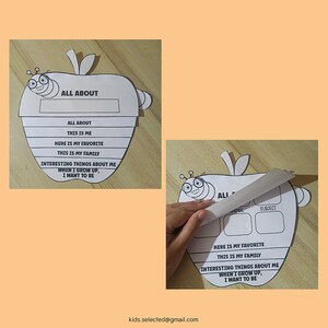 All About Me Printable Apple Flip Book Template Poster First Day of ...