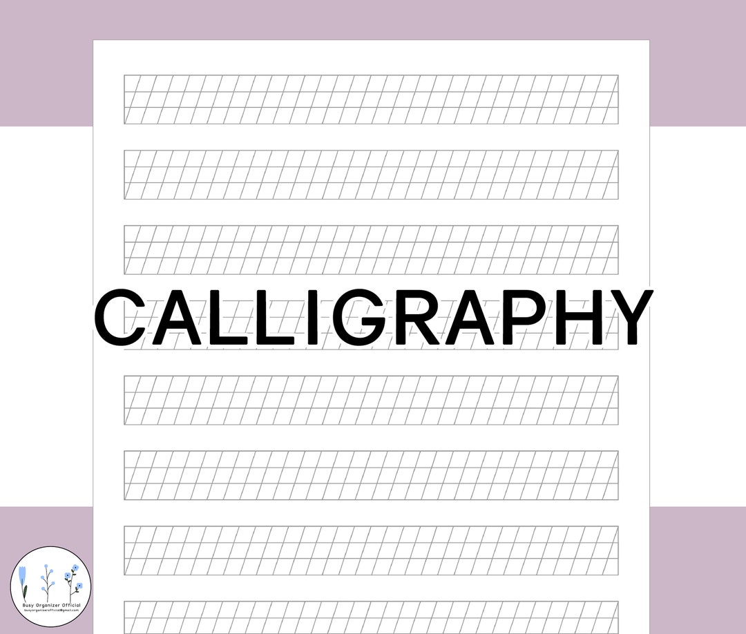 Blank Calligraphy Penmanship Handwriting Practice Sheets Printable PDF ...