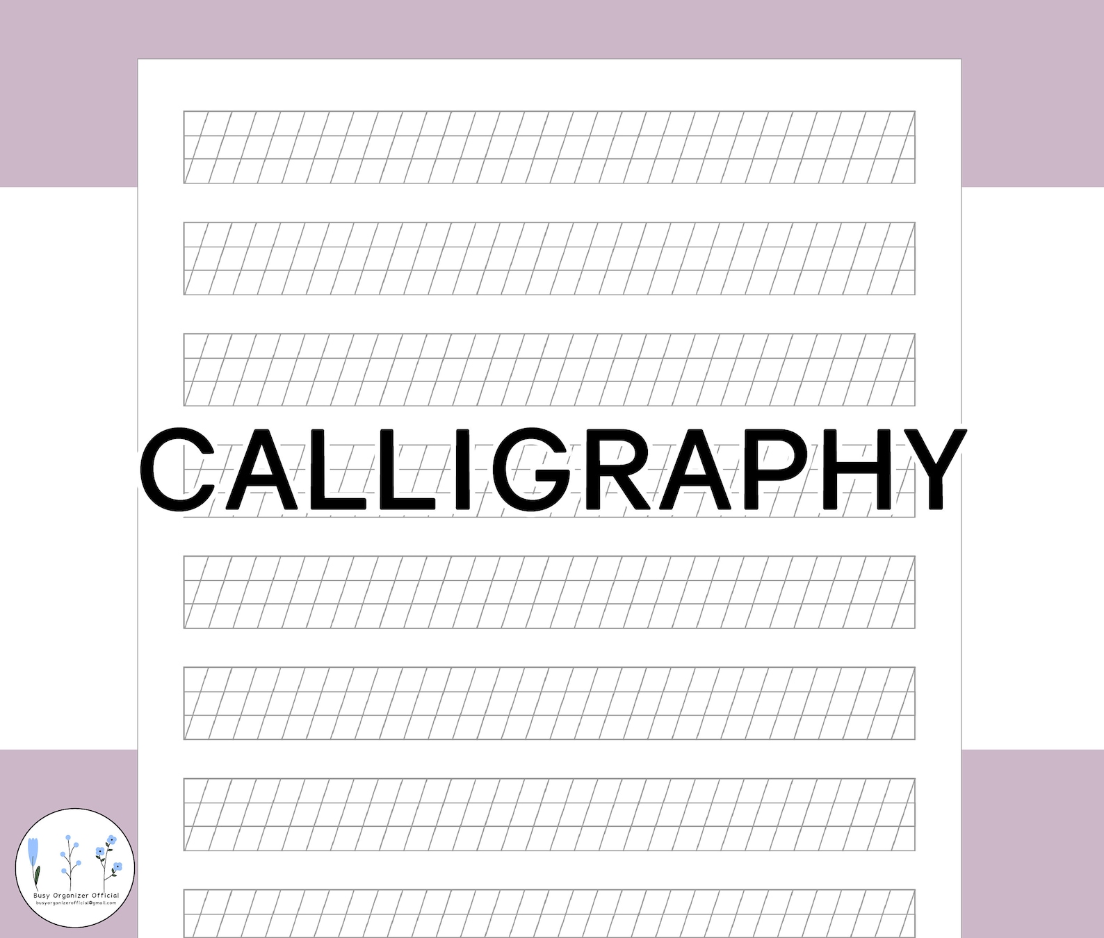 Blank Calligraphy Penmanship Handwriting Practice Sheets Printable PDF ...
