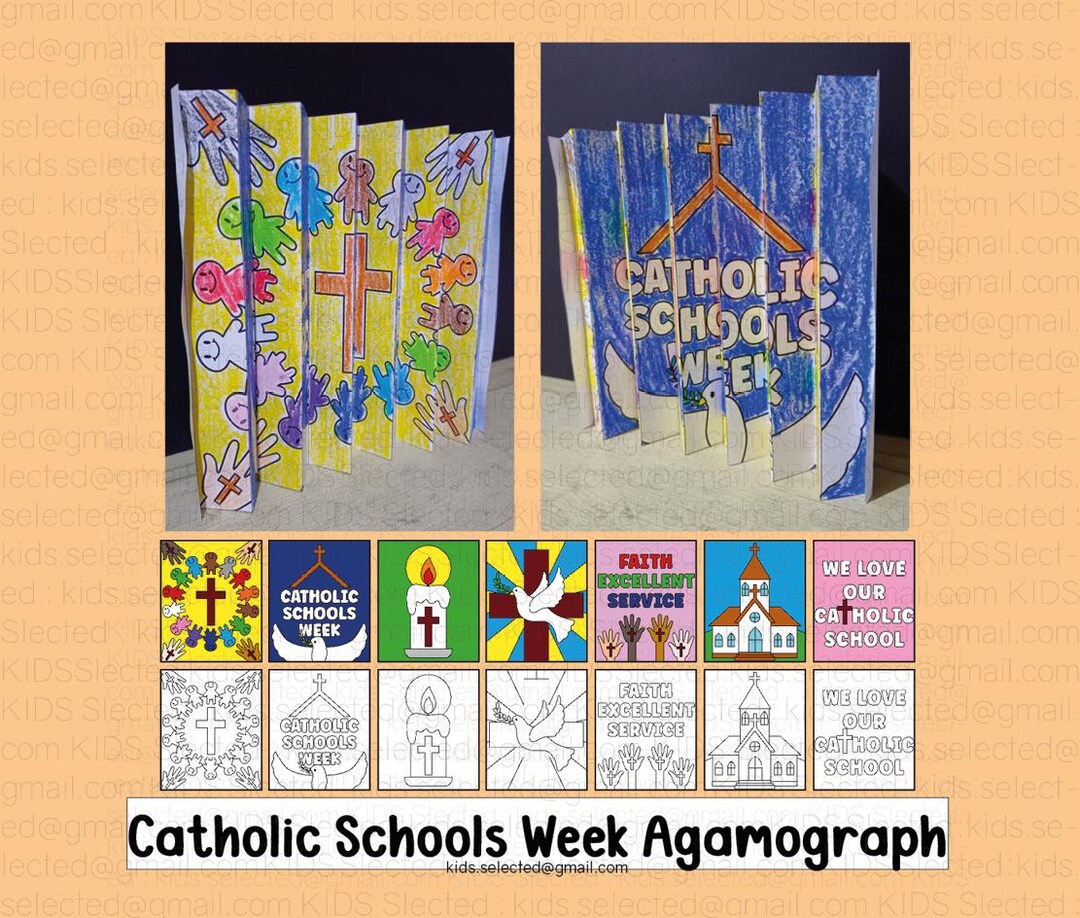 Catholic Schools Week Craft Agamograph Art Project Bulletin Board 3D ...