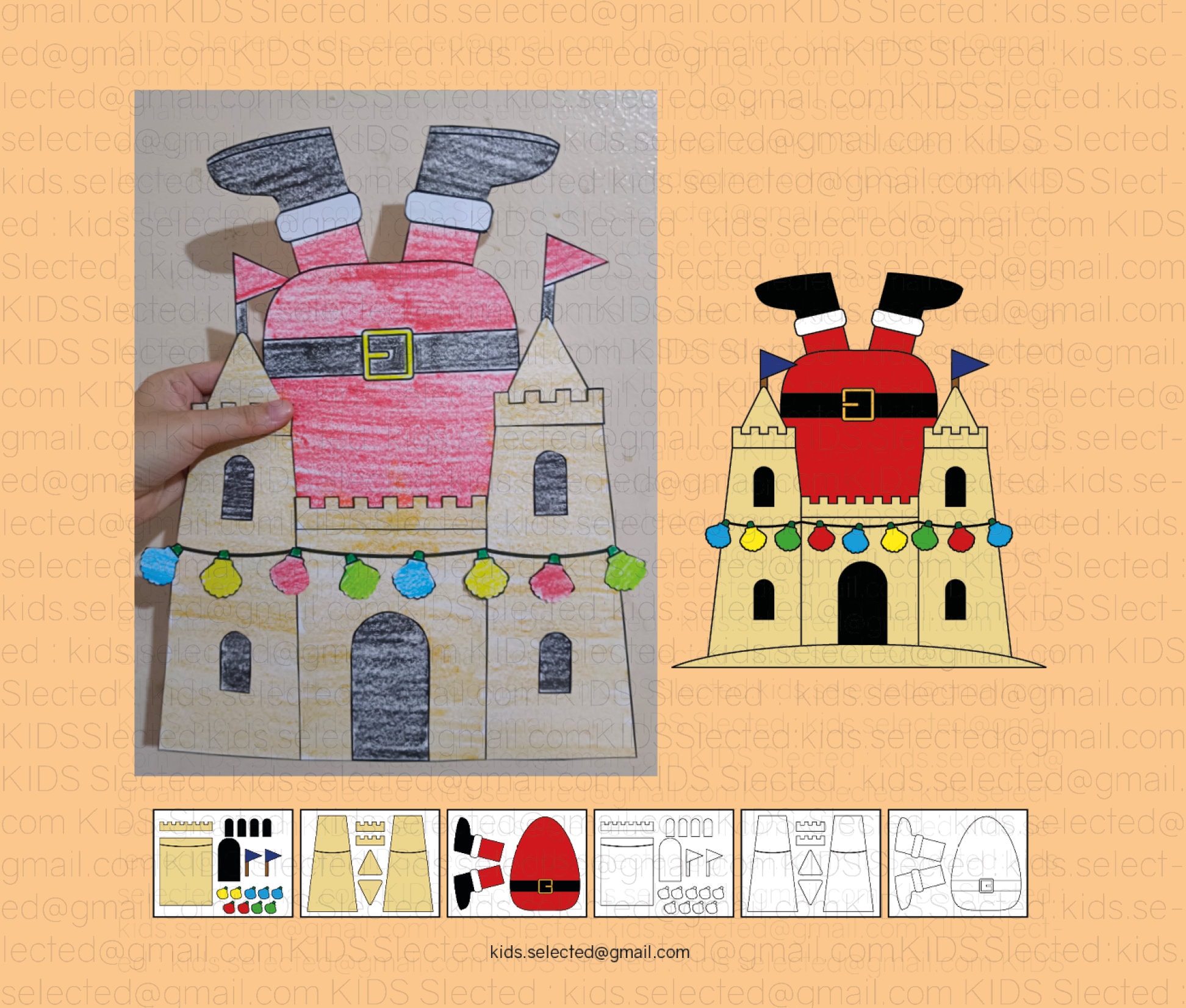 Christmas in July Bulletin Board Santa Sand Castle Craft Summer ...