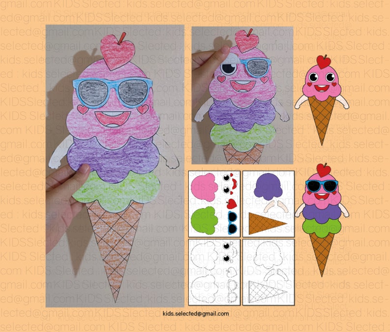 Ice Cream Craft Summer Bulletin Board Coloring Pages End of the Year ...