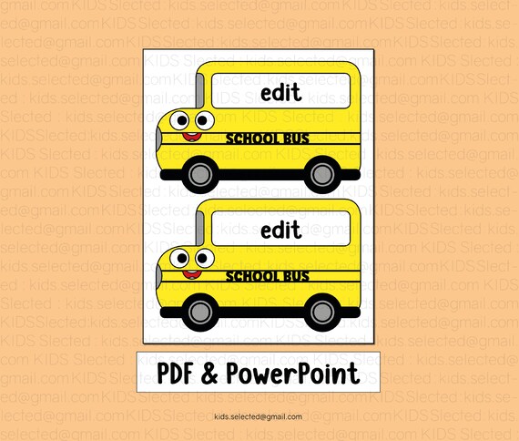 School Bus Name Tags Printable