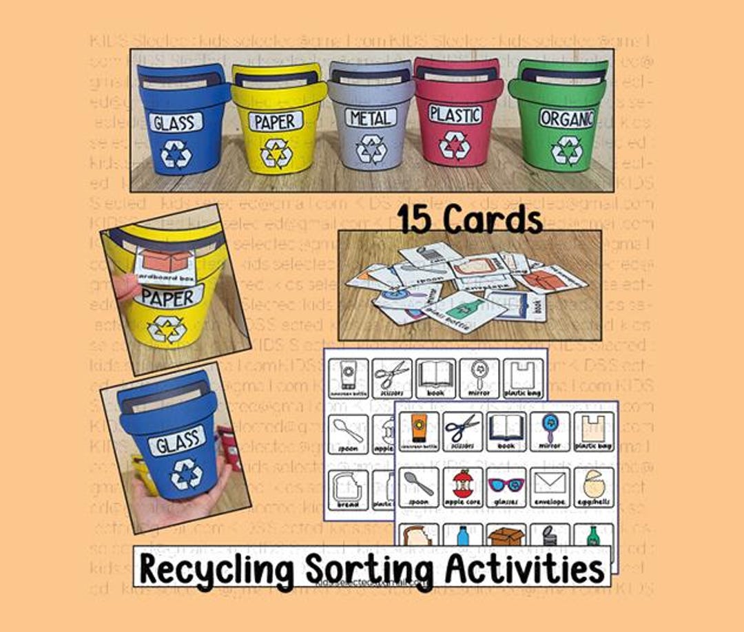 Recycling Sort Activities Card Recycle Worksheet Earth Day Kindergarten ...